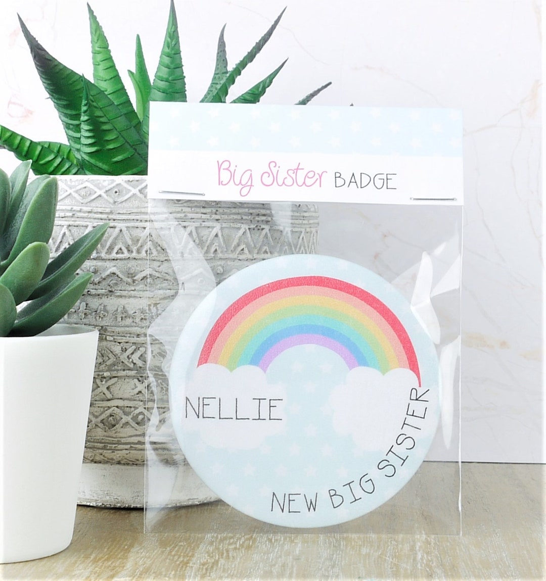 Personalised New Big Sister Badge - Etsy