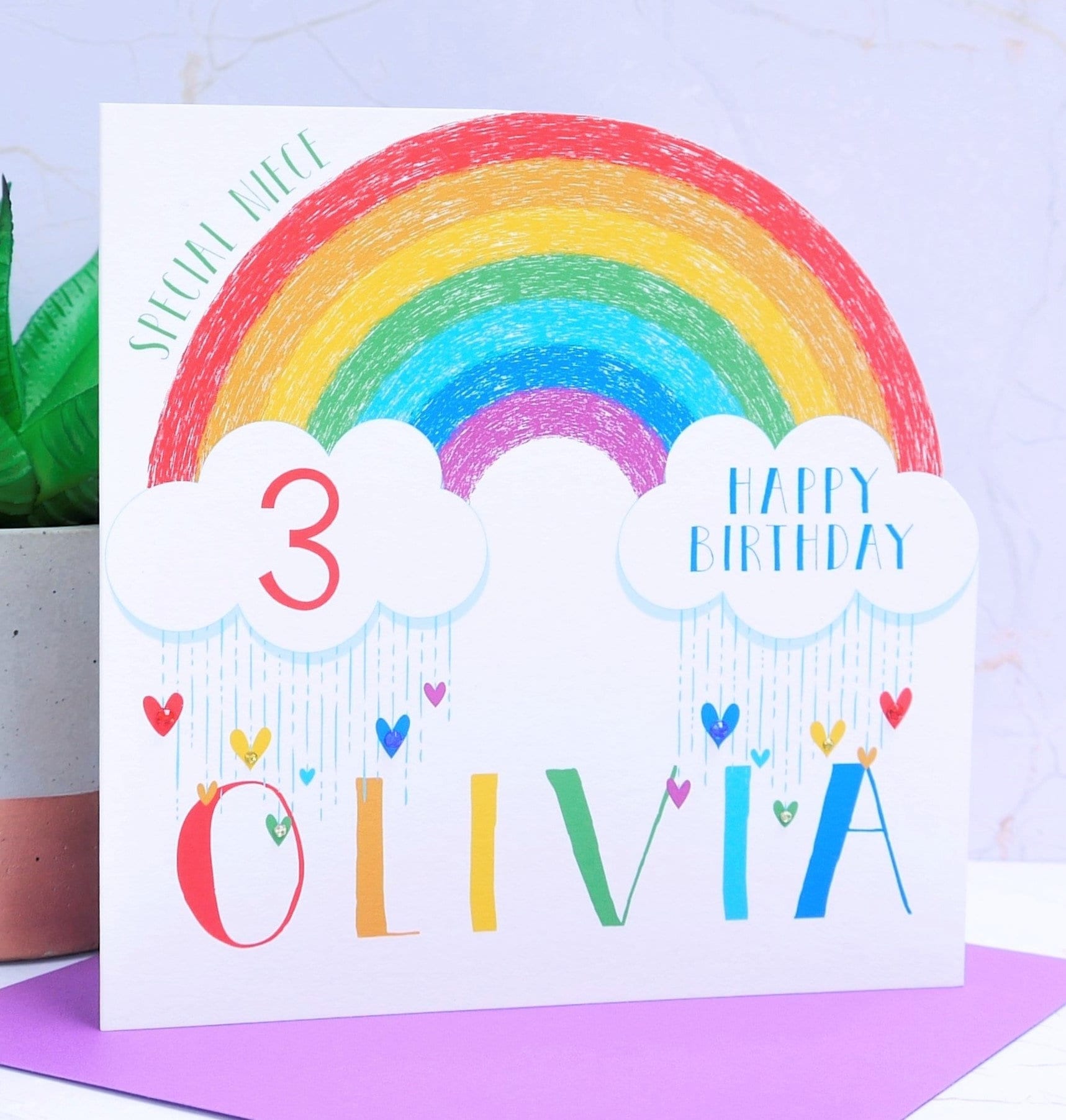 Personalised Handmade Rainbow Birthday Card 1st 2nd 3rd 4th | Etsy
