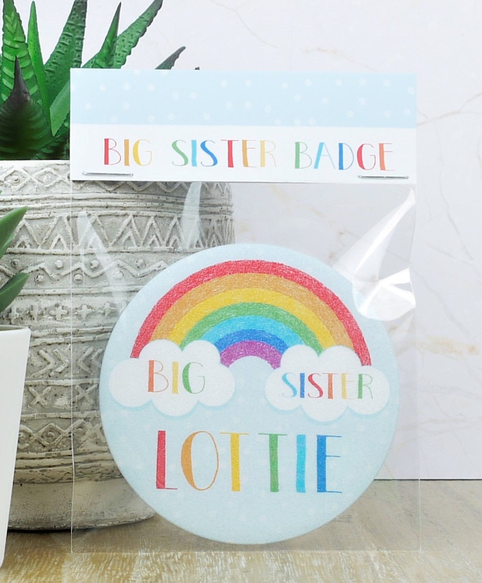 Personalised New Big Sister Badge | Etsy UK