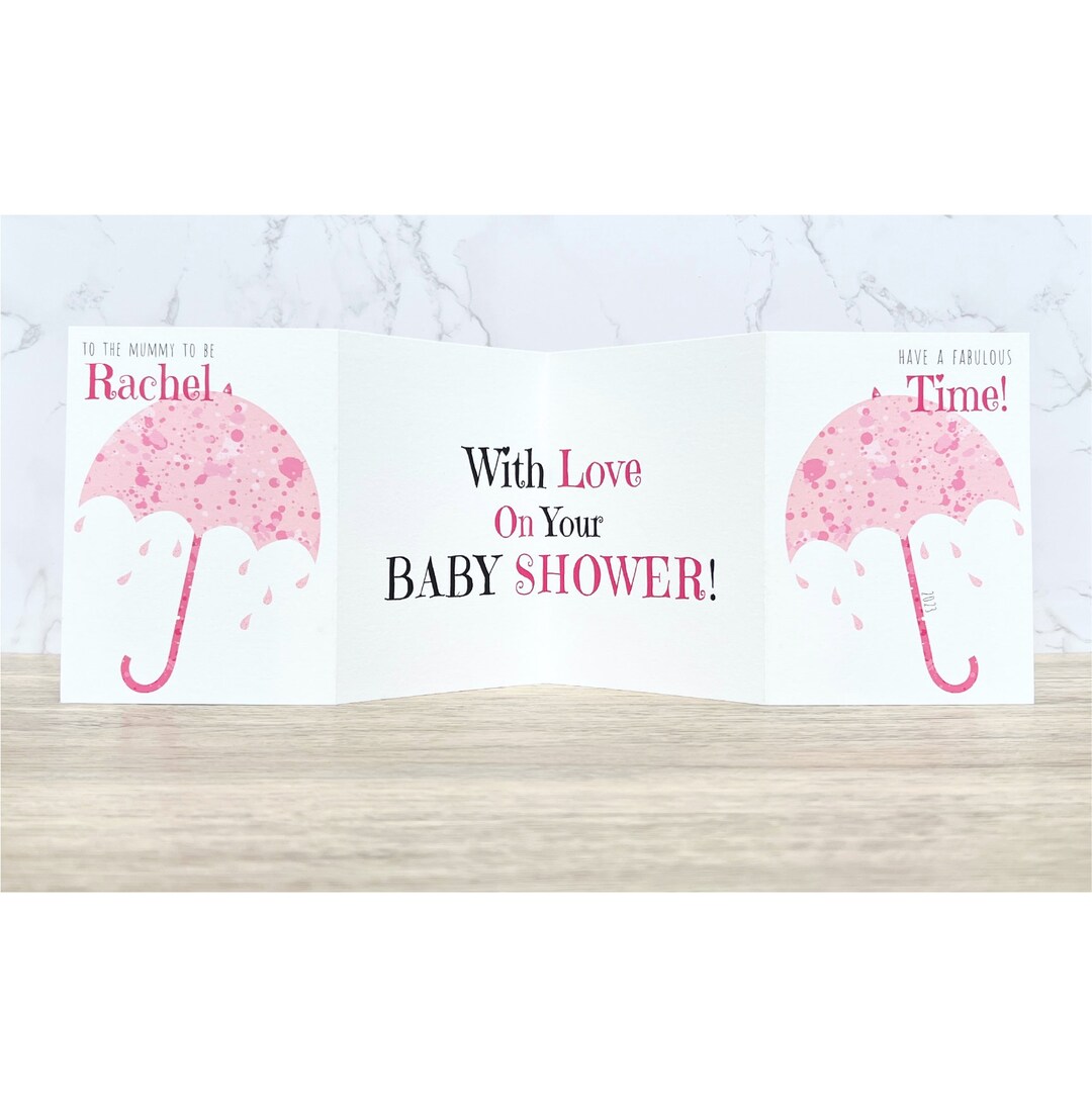 Personalised Concertina Baby Shower Card, Pink, Blue - Etsy