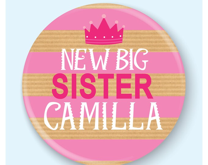Personalised New Big Sister Badge - Etsy