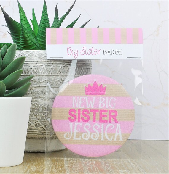 Personalised New Big Sister Badge | Etsy