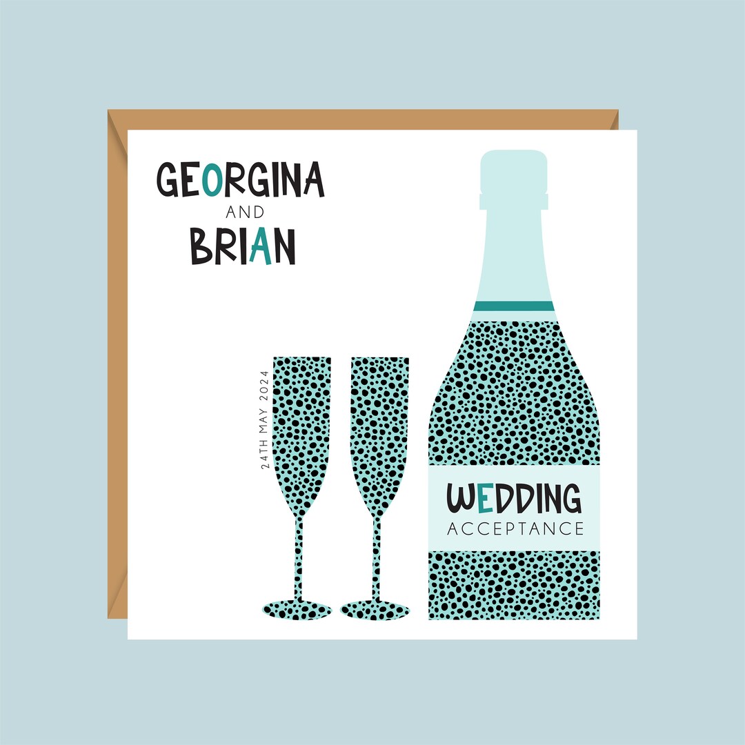 Personalised Wedding Acceptance Card - Etsy