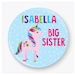 Personalised Unicorn New Big Sister Badge - Etsy