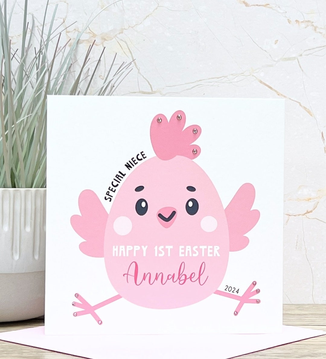 Personalised Handmade Girl Easter Card/first 1st Easter Card Daughter ...