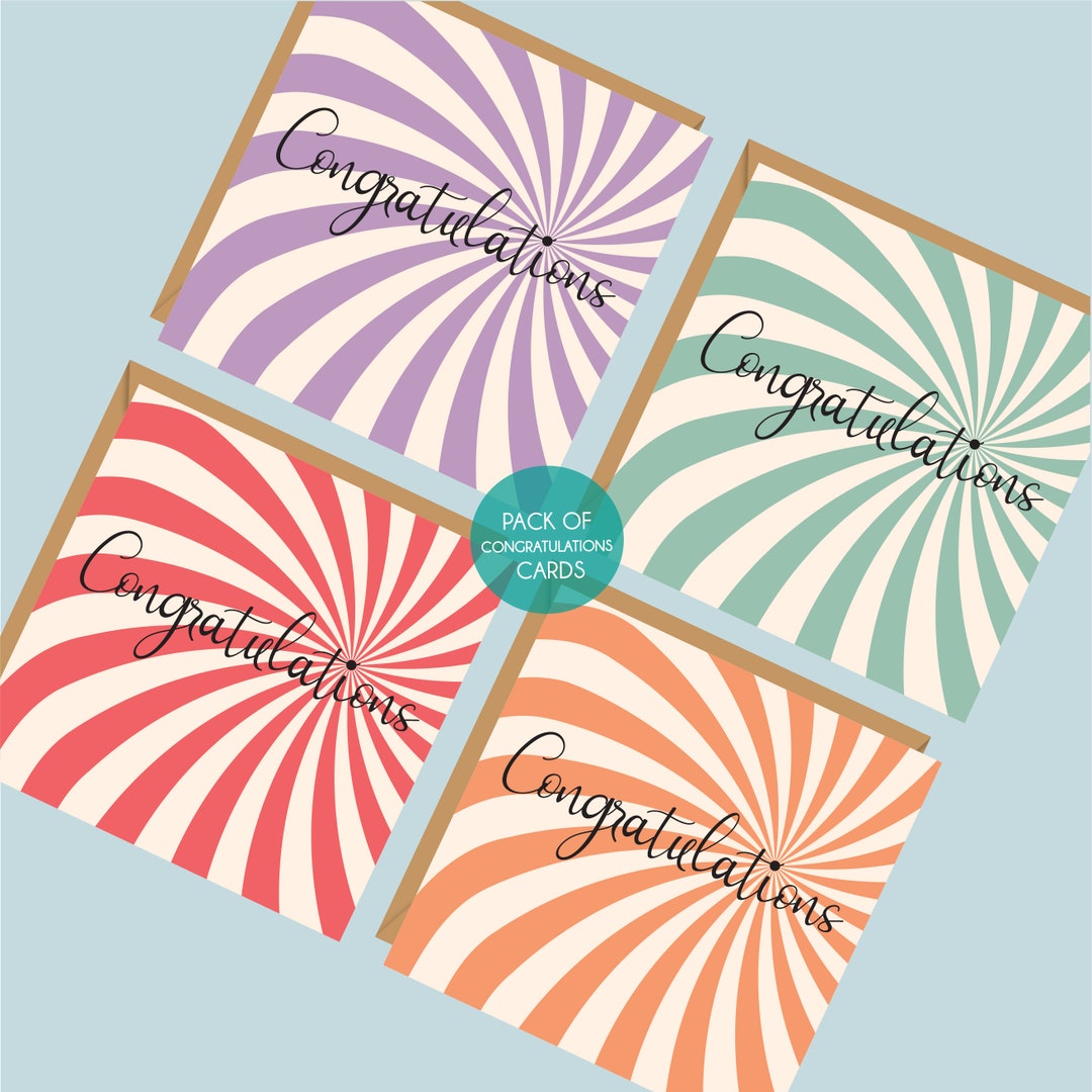 Pack of Congratulations Cards, Multipack of Congratulations Cards, 4, 8 ...