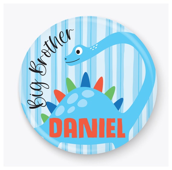 Personalised Dinosaur New Big Brother Badge | Etsy