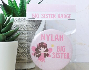 Personalised New Big Sister Badge | Etsy UK