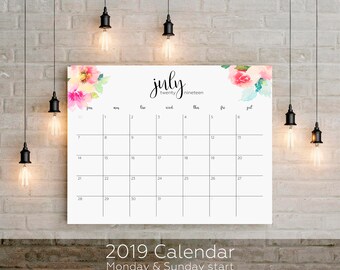 2019 calendar | Etsy