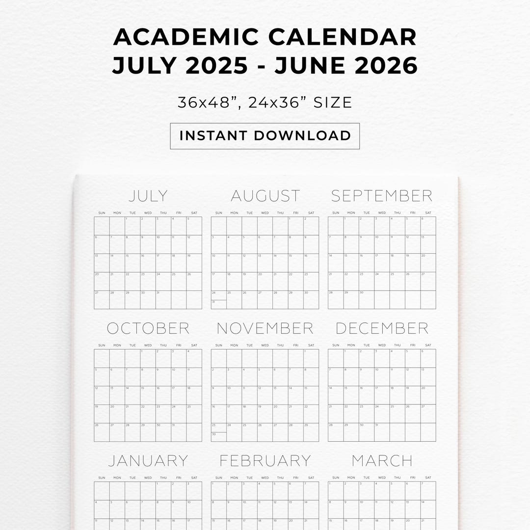 2025 - 2026 Academic Big Wall Calendar, Large Wall Calendar, Huge ...