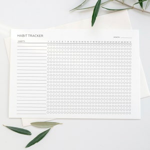 Monthly Habit Tracker Printable Goal Tracker Habit Tracker Template ...