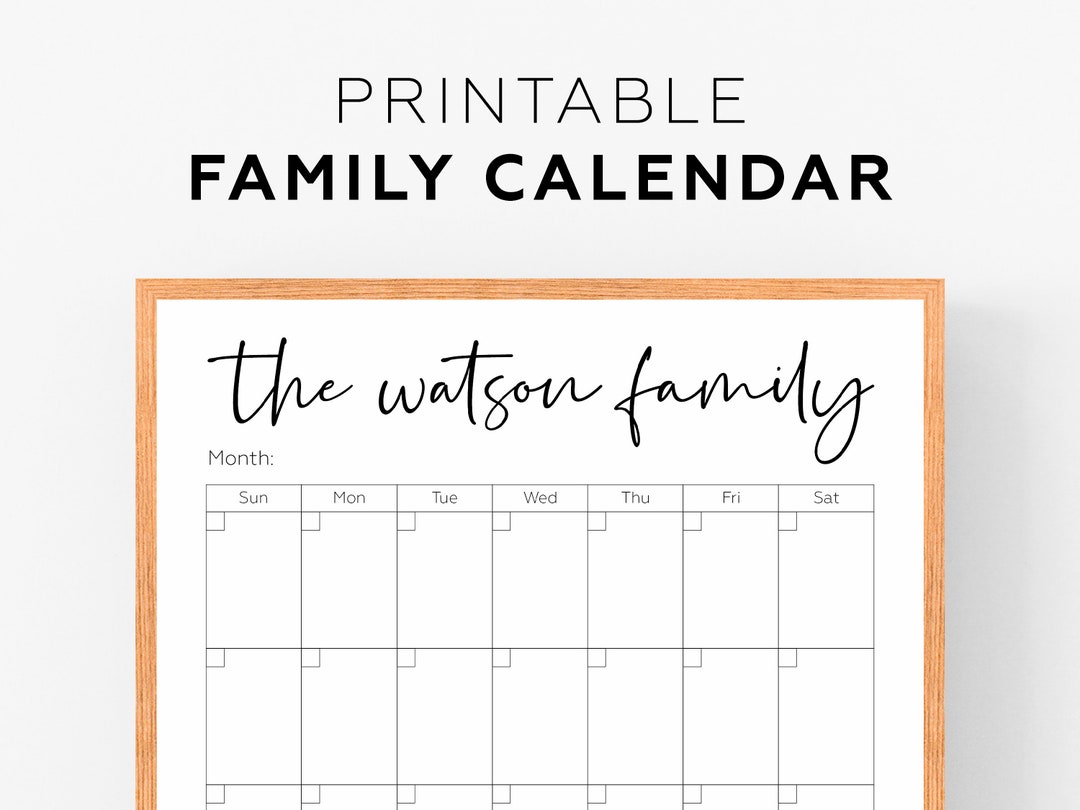 Personalized Family Planner Printable Family Calendar Family Organizer ...