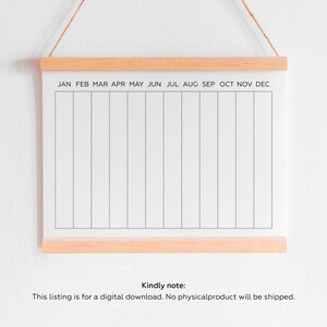 Year at a Glance Yearly Calendar Planner Annual Planner Printable ...