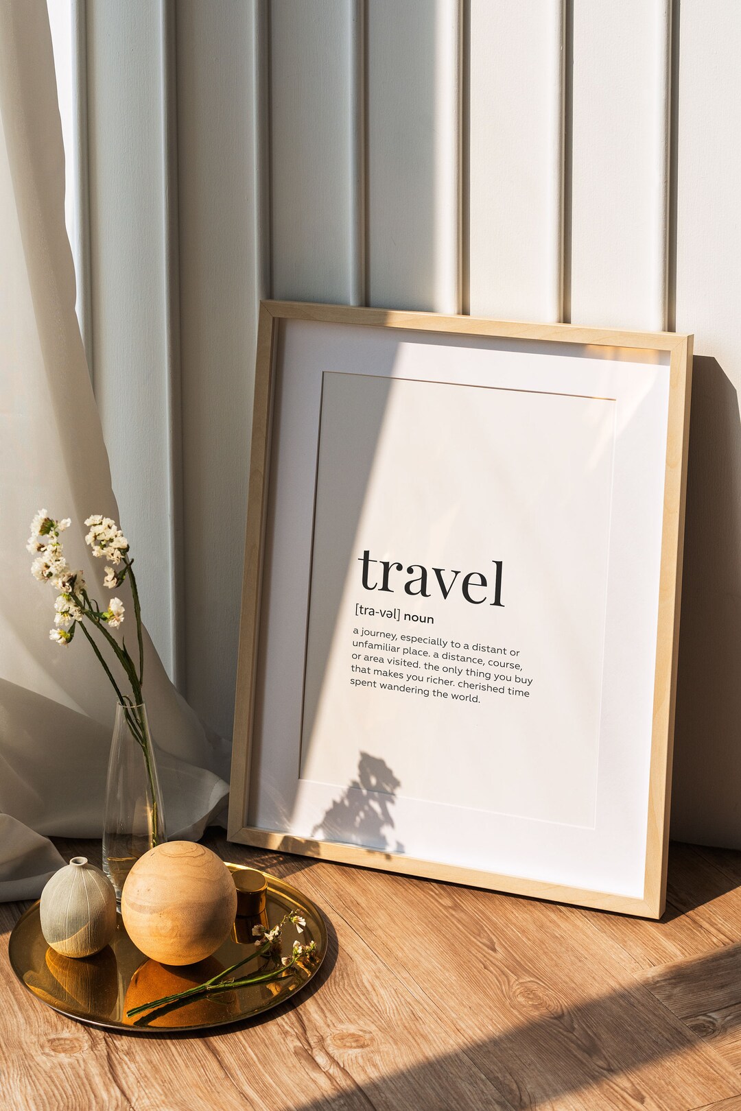 Travel Wall Art Definition Print Quote Print Minimalist Home Decor ...