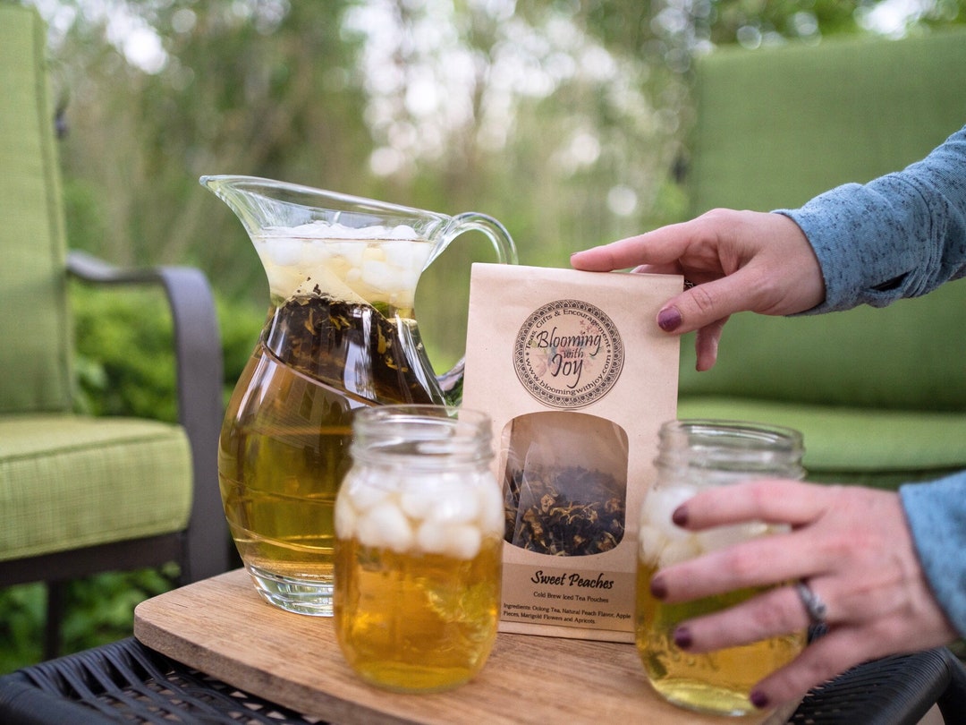 Sweet Peaches Iced Tea - Cold Brew Iced Tea - Peach Tea Party - Cold ...