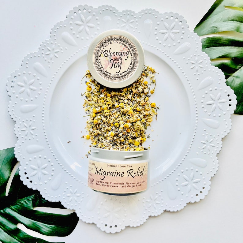 Migraine Relief Tea: Chamomile, Lavender, Ginger - Caffeine Free - Etsy
