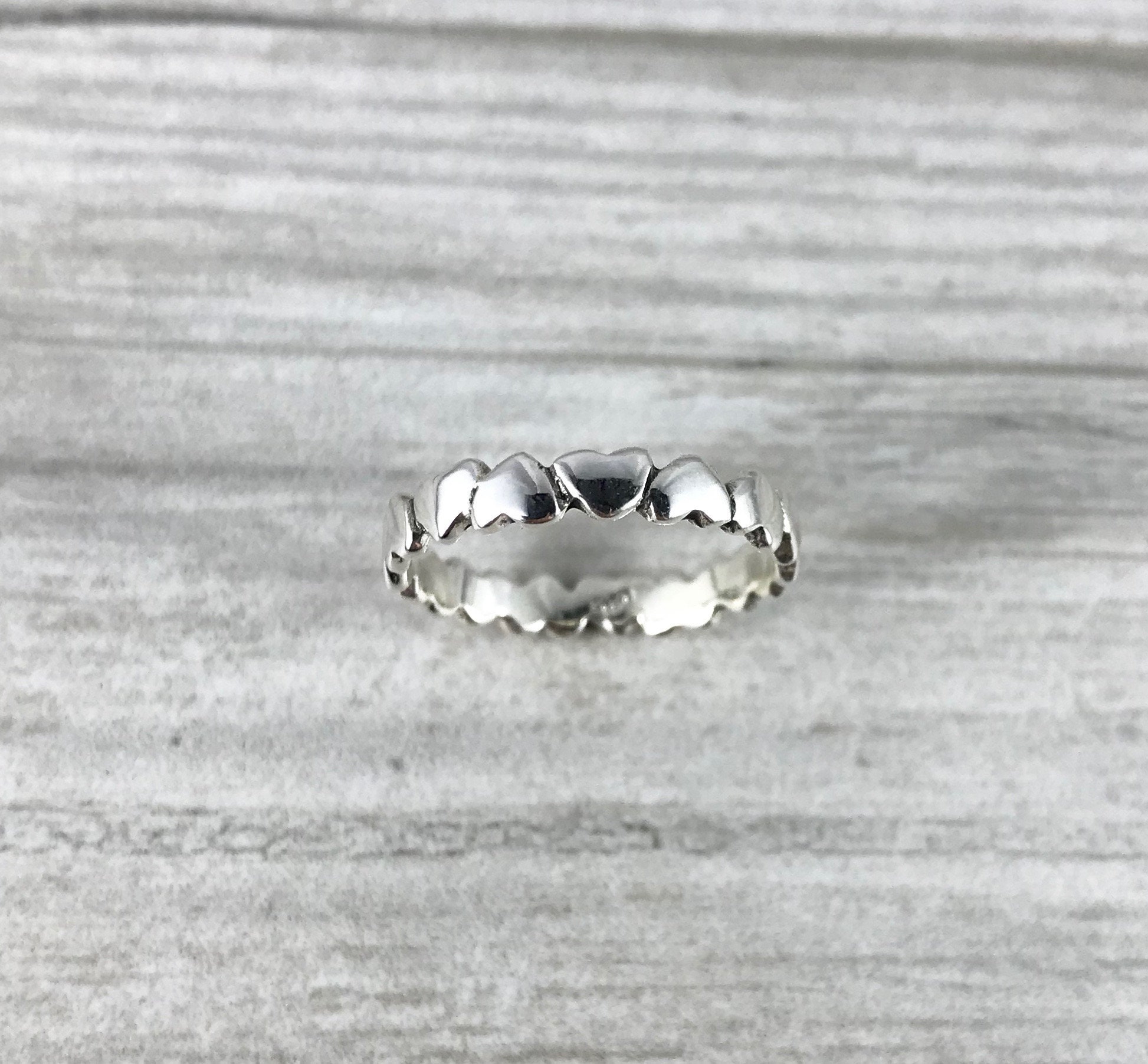 Genuine 925 Sterling Silver Heart Ring Solid Heart Ring - Etsy Australia