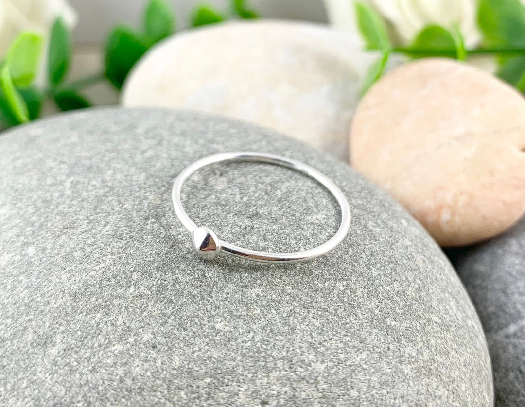Genuine 925 Sterling Silver Simple Ring, Geometric, Simple Circle Ring ...
