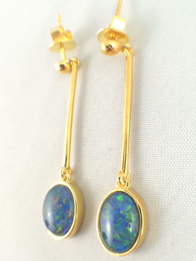 Opal Drop Earrings Jewelry Genuine Australian Large Dangle - Etsy Australia