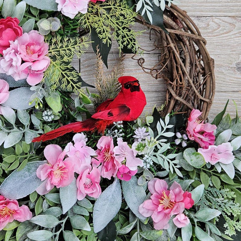 Cardinal Wreath - Etsy