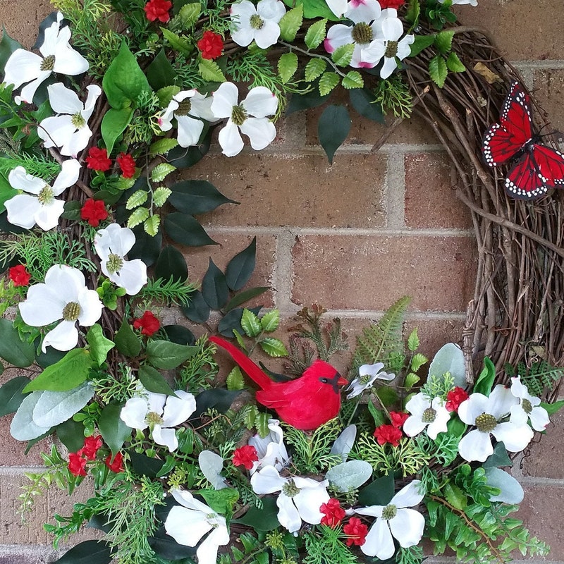 Cardinal Wreath - Etsy