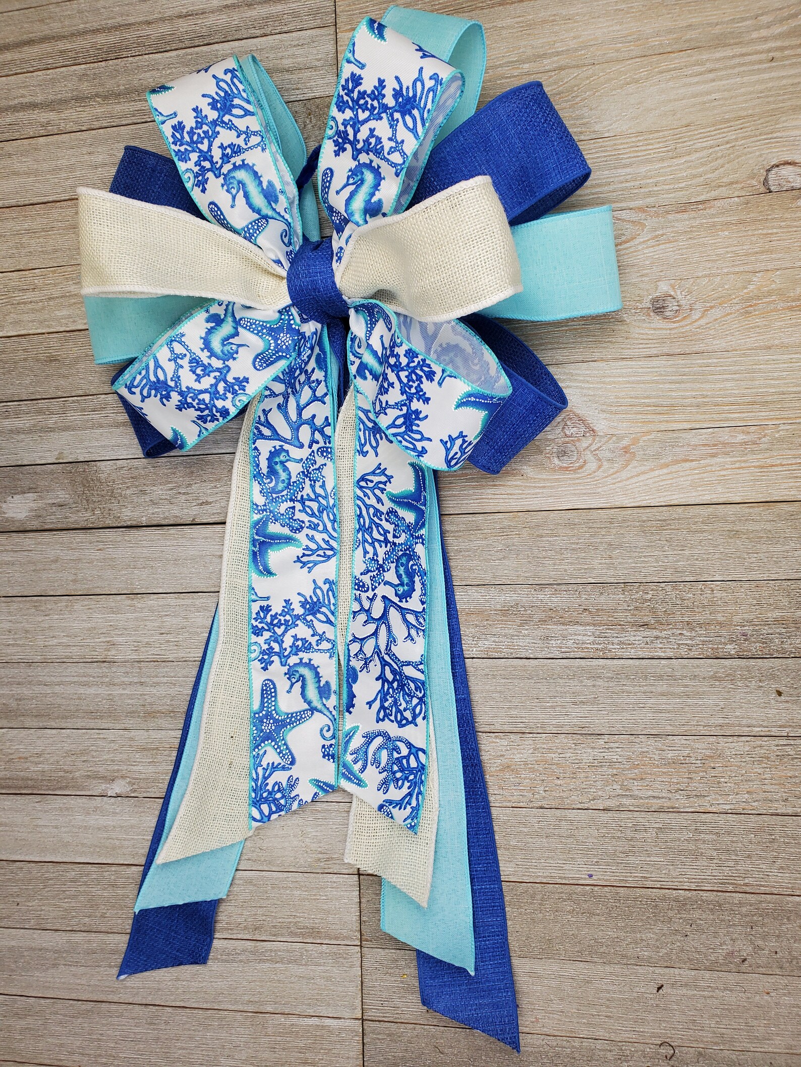 Blue Beach Seahorse Starfish Bow Ocean 2 Sizes Outdoor Indoor - Etsy