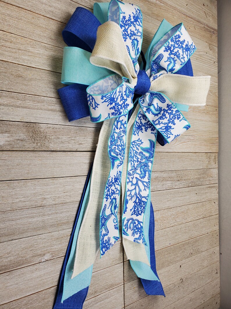 Blue Beach Seahorse Starfish Bow Ocean 2 Sizes Outdoor Indoor - Etsy