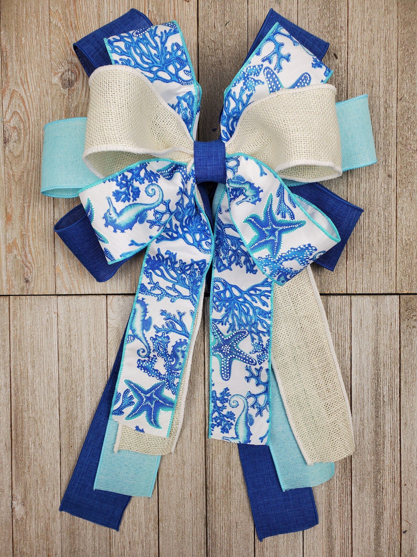Blue Beach Seahorse Starfish Bow Ocean 2 Sizes Outdoor Indoor - Etsy