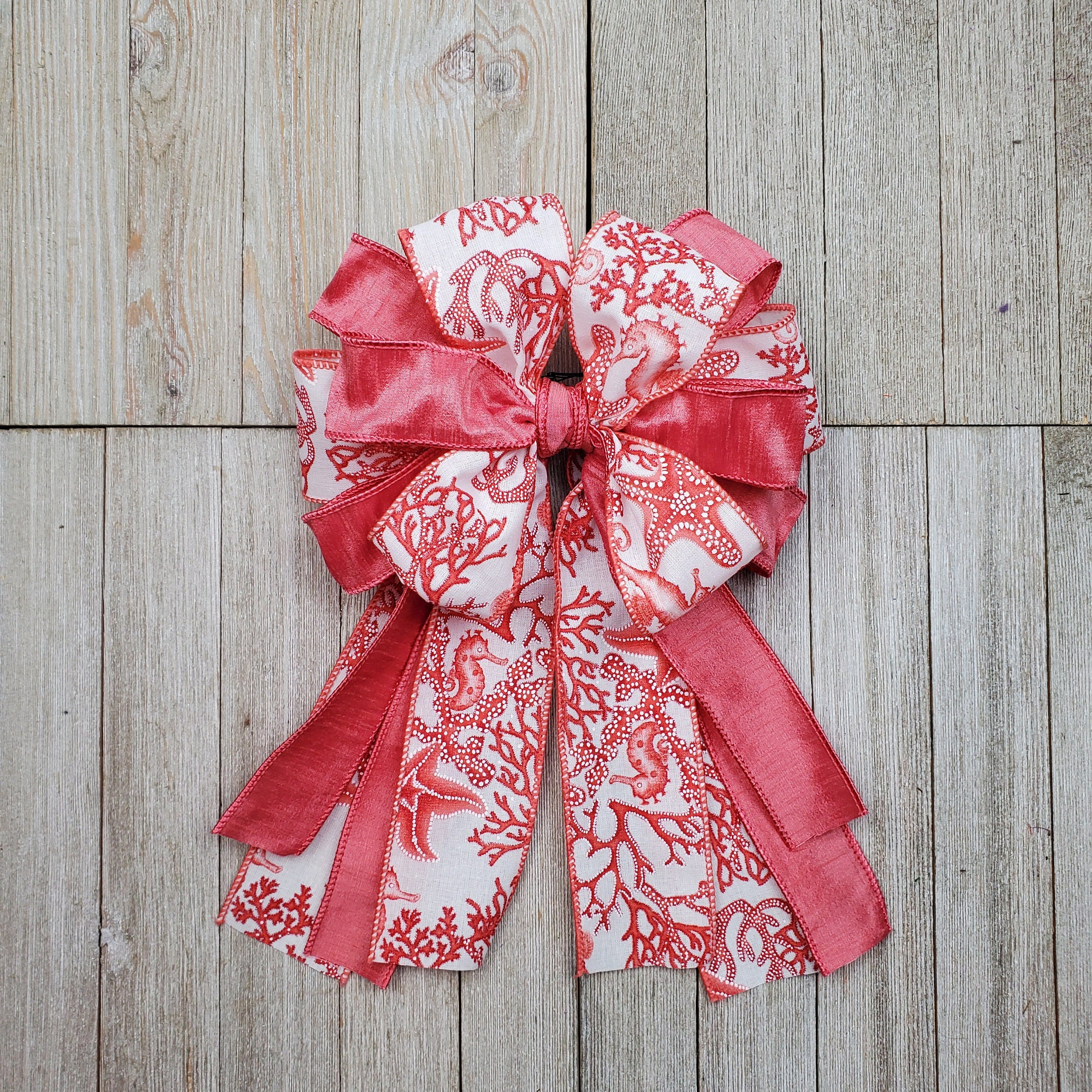 Coral Seahorse Starfish Bow Beach Coastal Adjust Size Outdoor | Etsy