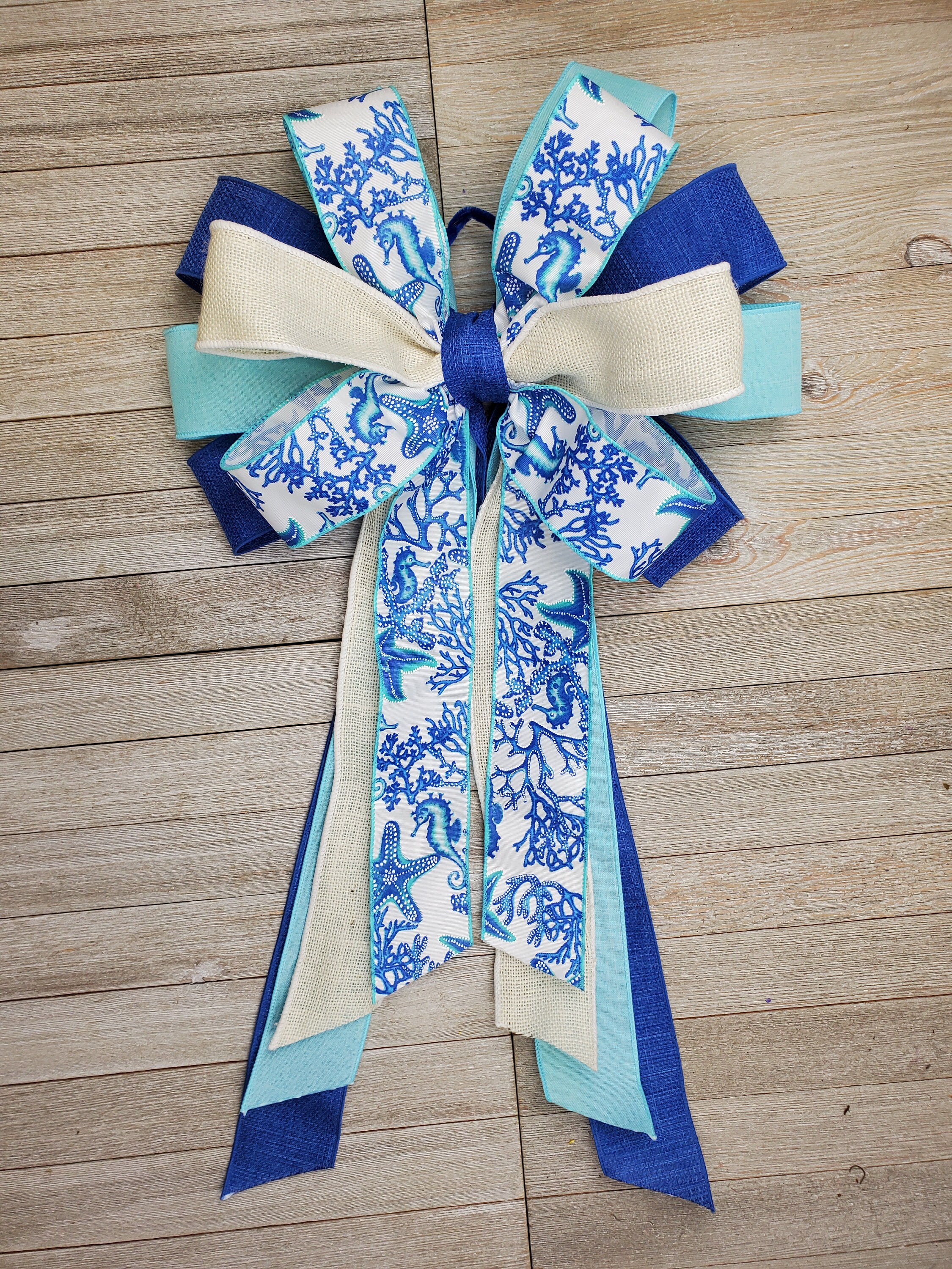 Blue Beach Seahorse Starfish Bow Ocean 2 Sizes Outdoor Indoor - Etsy