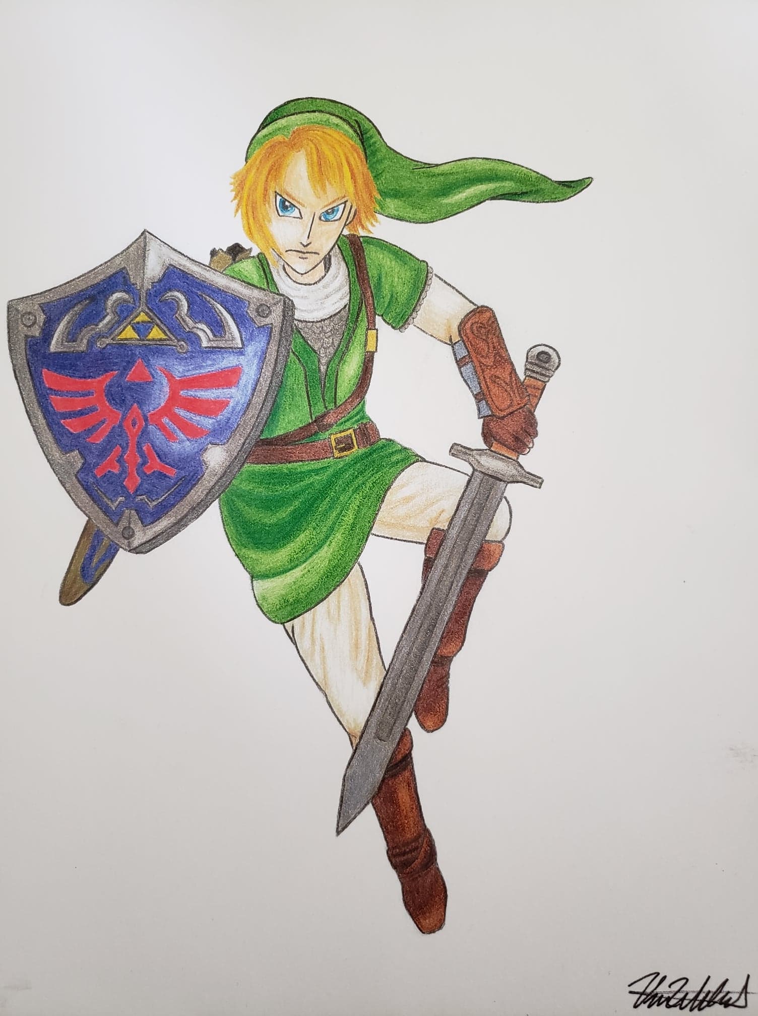 Link And Zelda Drawings In Color