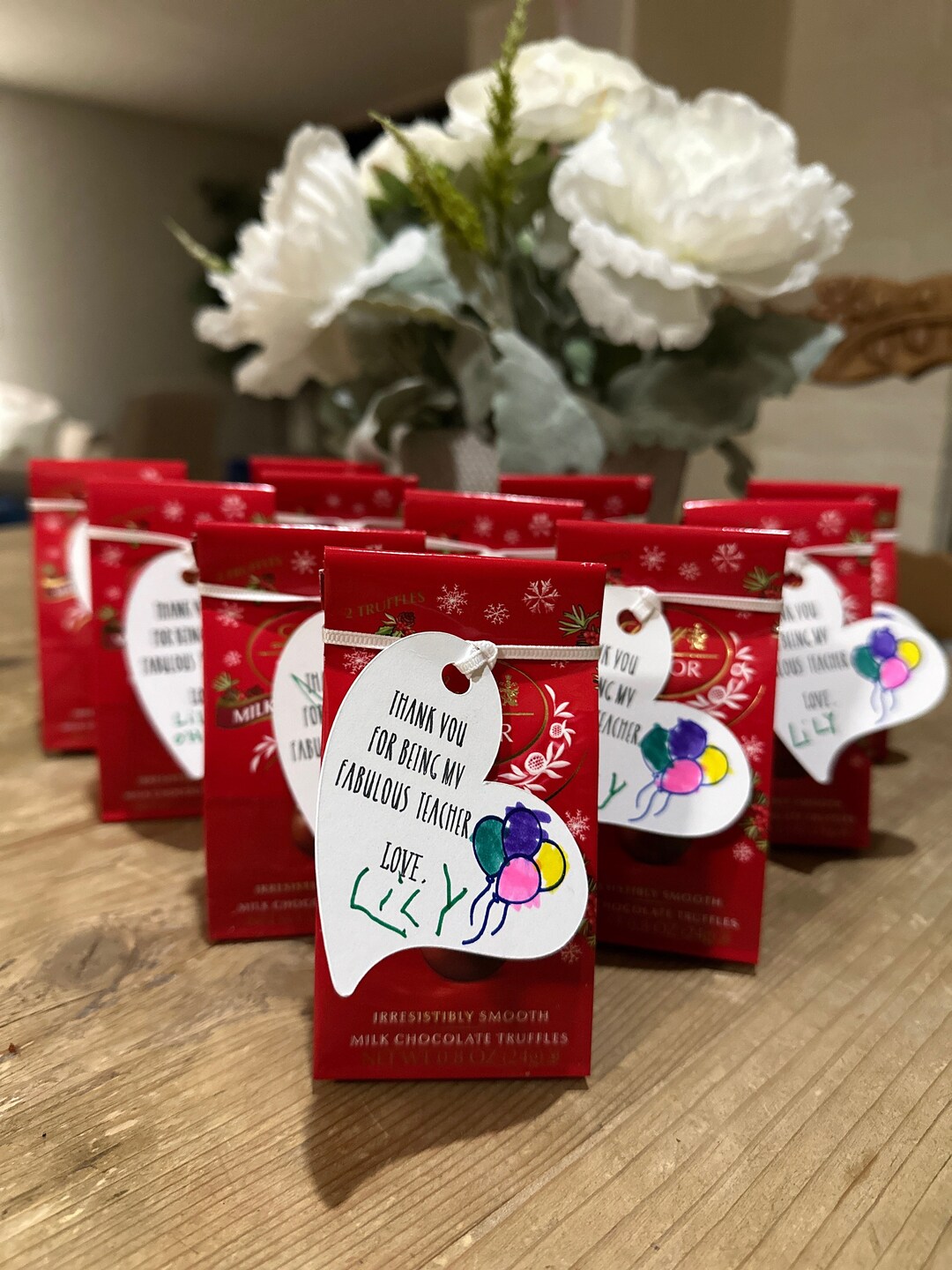 Teacher Appreciation Gift Tags: Heart Balloons, Set of 20 - Etsy