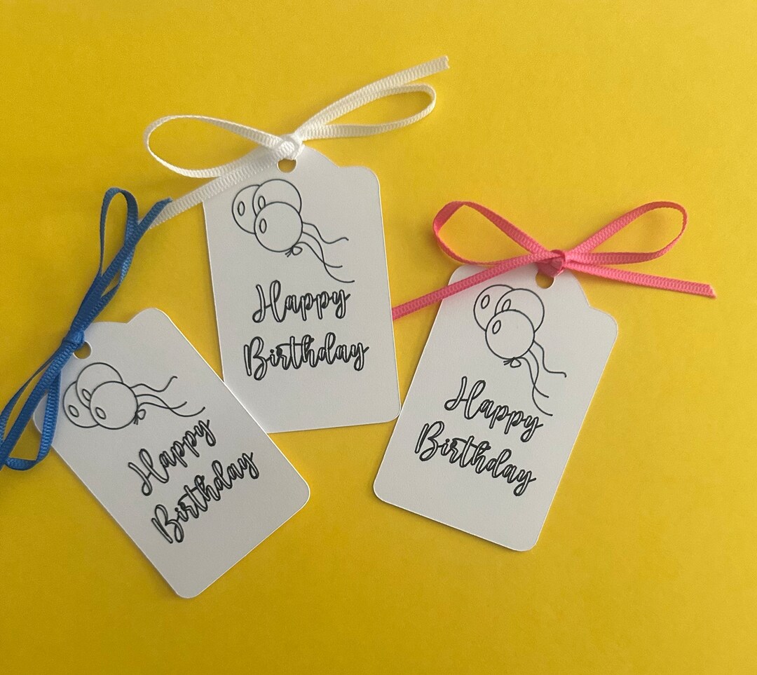 Happy Birthday Gift/birthday Present/birthday Party Tag/balloon Tag ...