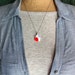 Hearts JAJ Pyrex Pendant With Stainless Steel Necklace - Etsy
