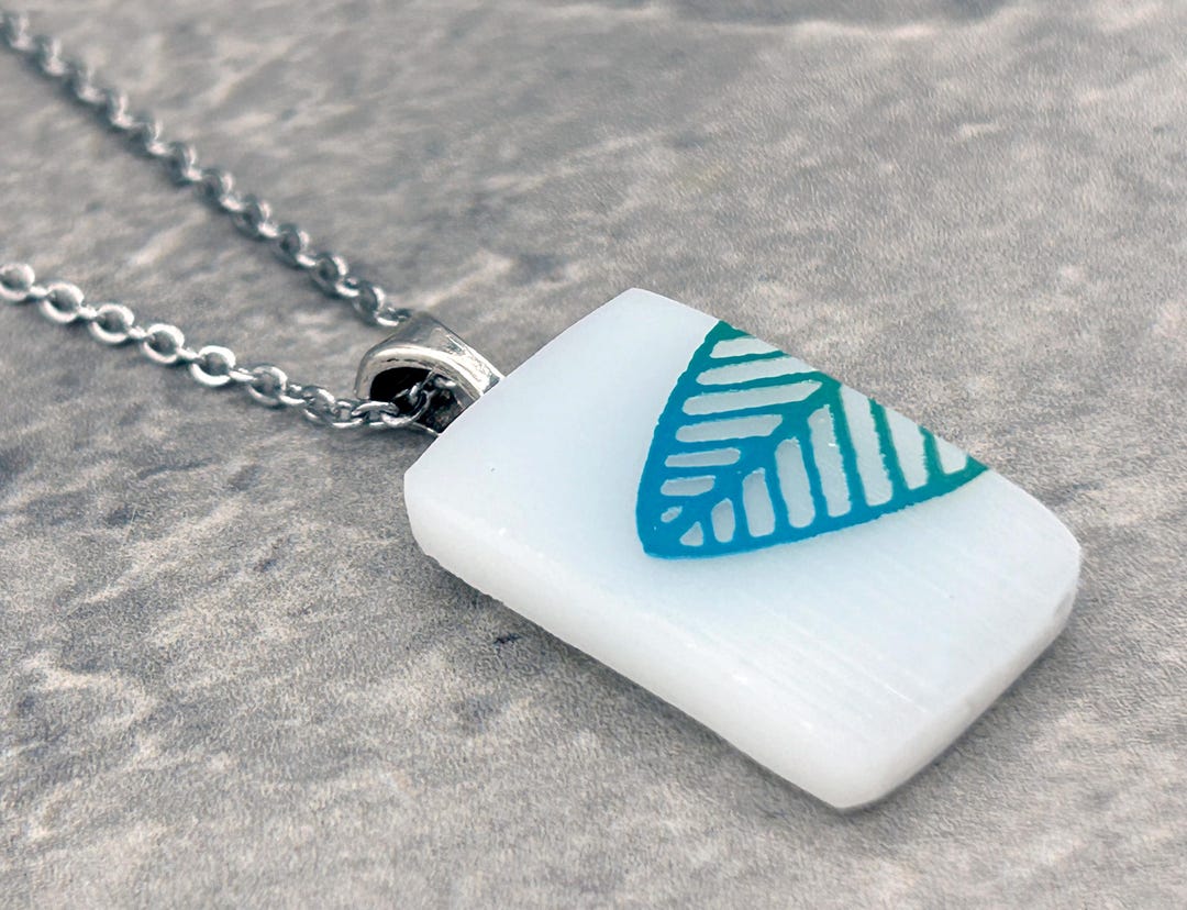 Twin Server Set Broken Pyrex Pendant With Stainless Steel Necklace - Etsy