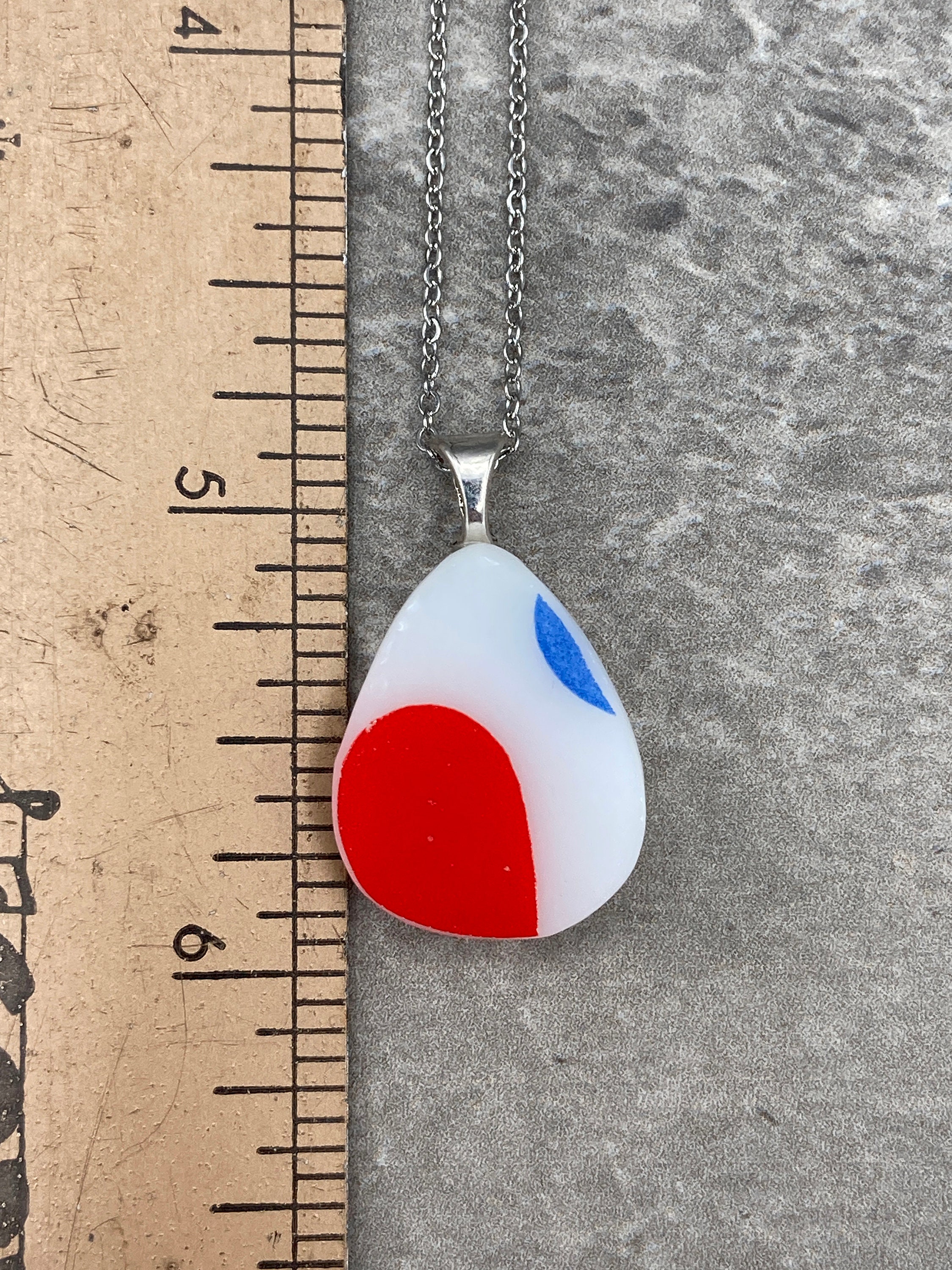 Hearts JAJ Pyrex Pendant With Stainless Steel Necklace - Etsy