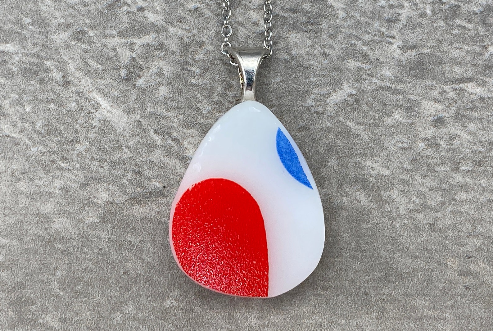 Hearts JAJ Pyrex Pendant With Stainless Steel Necklace - Etsy
