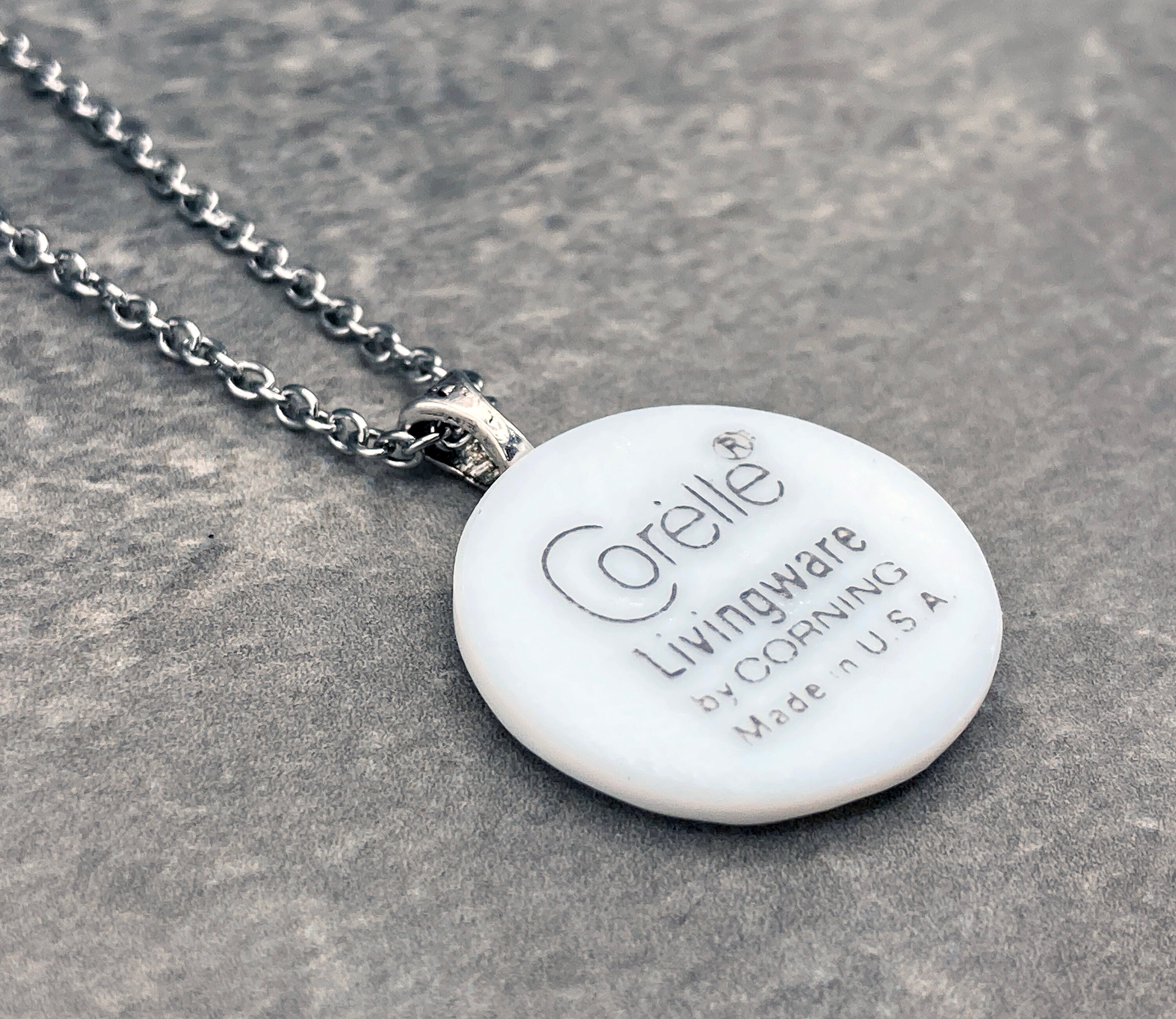 Corelle Livingwear Logo Pendent With Stainless Steel Necklace | Etsy