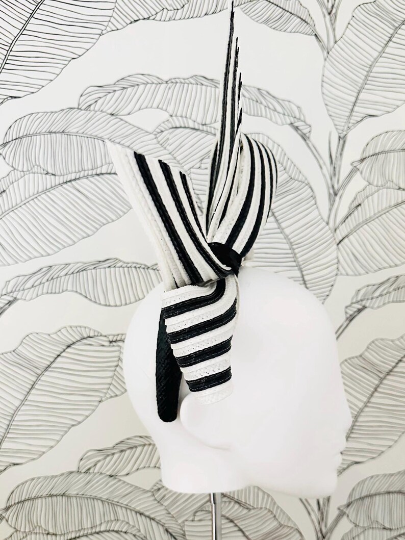 BOW AFFAIR -black & White Bow Headband | Derby Day Fascinator | Spring ...
