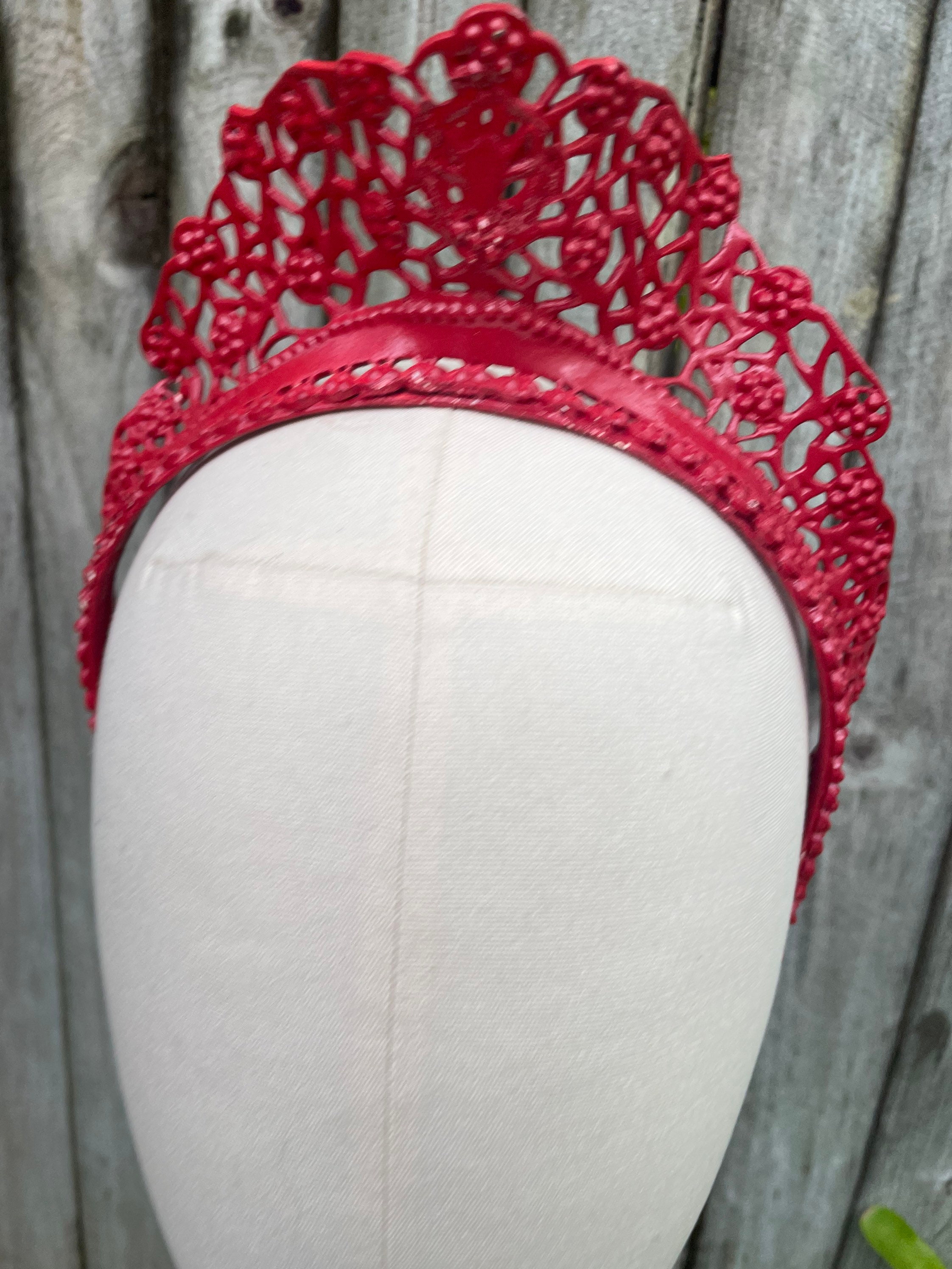GIGI Red Lasercut Crown / Fascinator Races Special - Etsy Australia
