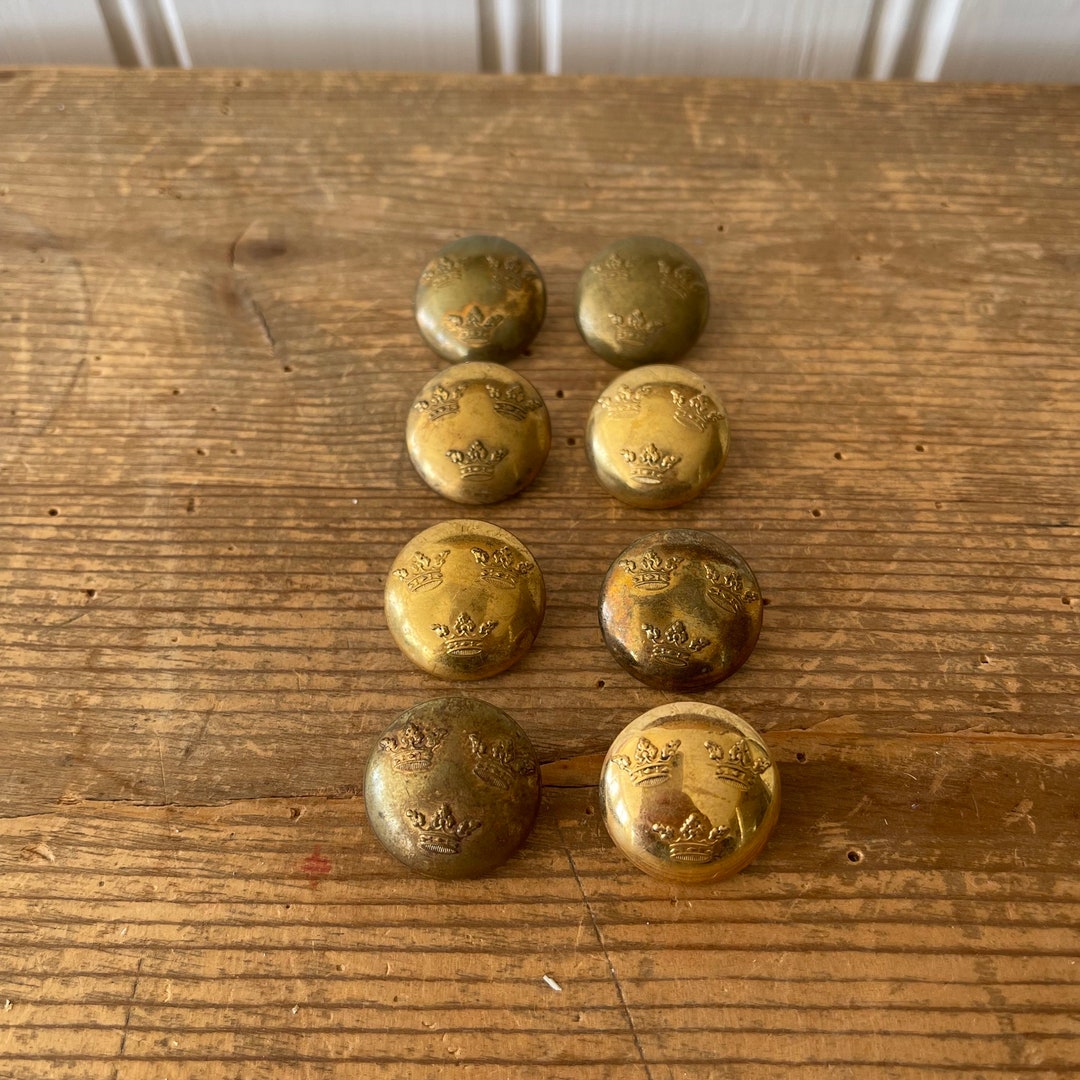Set of 8 Vintage Military Brass Buttons Lagerström Essingen Sweden - Etsy