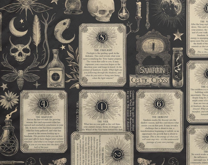 Samhain Tarot Cloth: Gothic Witch Altar Decor, Celtic Cross, 22" Square ...