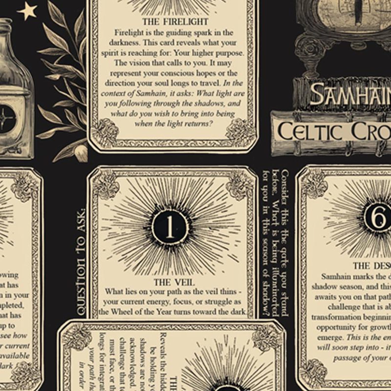 Samhain Tarot Cloth: Gothic Witch Altar Decor, Celtic Cross, 22" Square ...