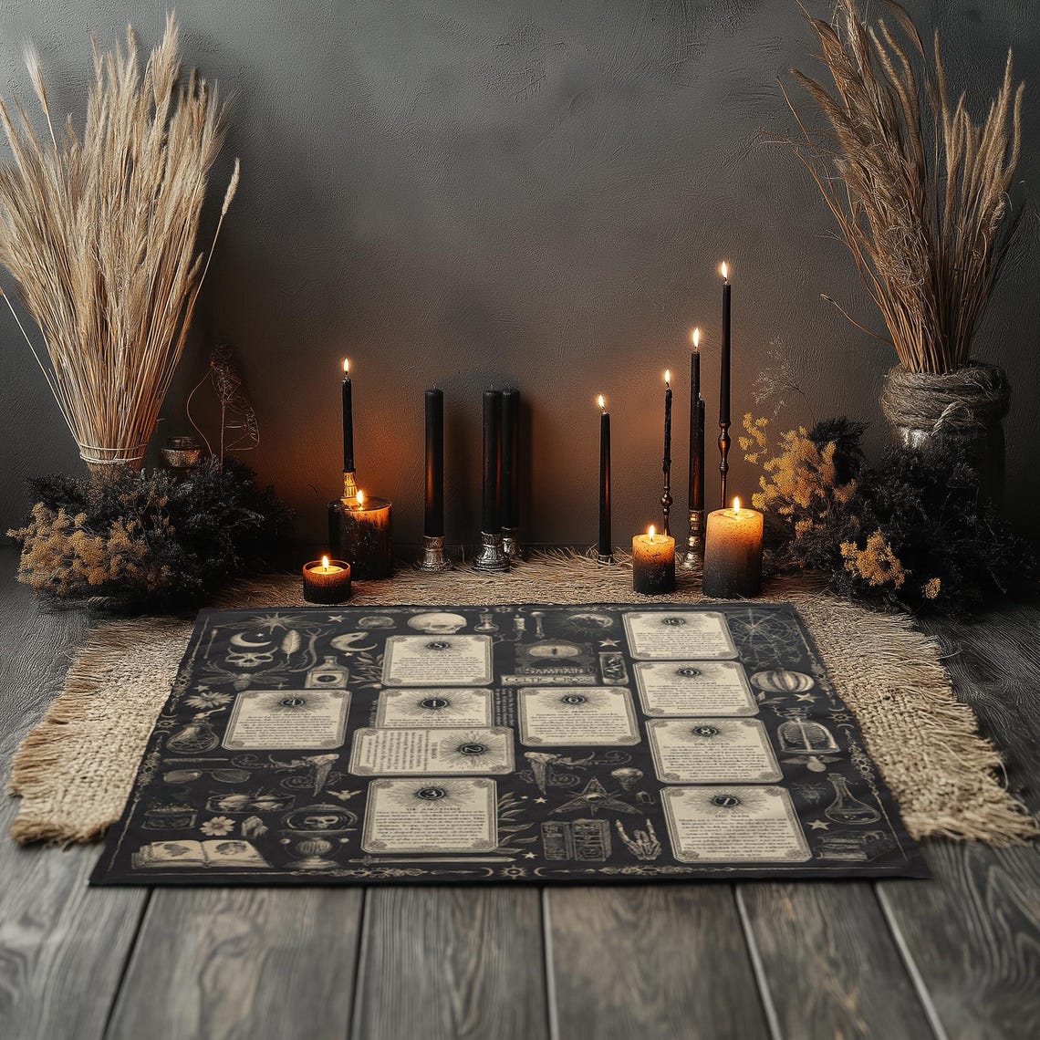 Samhain Tarot Cloth: Gothic Witch Altar Decor, Celtic Cross, 22" Square ...