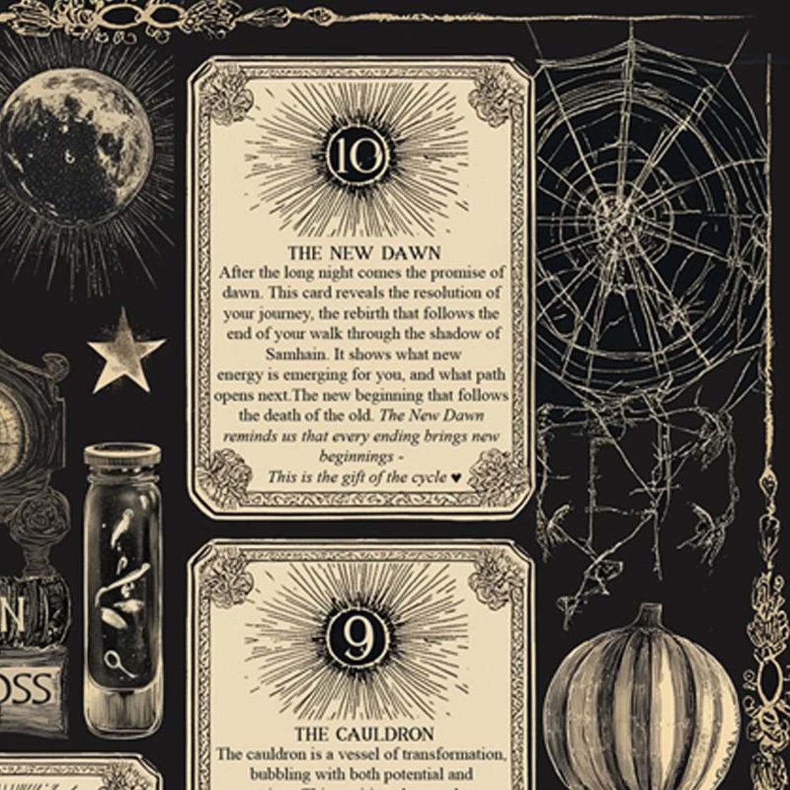 Samhain Tarot Cloth: Gothic Witch Altar Decor, Celtic Cross, 22" Square ...