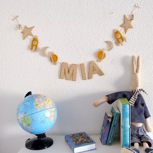 Personalized Name Banner - Space Theme Banner - Gift for Boy - Baby ...