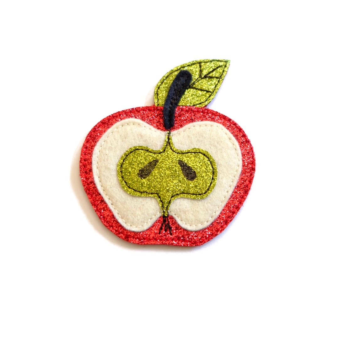 Red Hair Clip - Apple Glitter Hair Accessory - Autumn Hair Clip Gift ...
