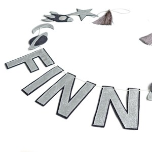 Personalized Name Banner - Space Theme Banner - Gift for Boy - Baby ...