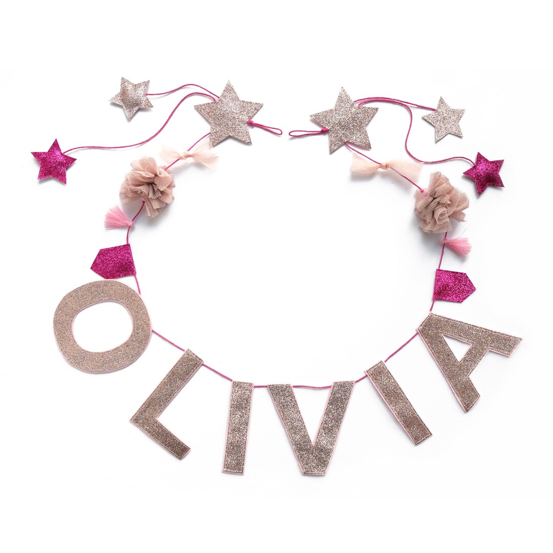 Personalized Name Banner - Name Garland - Custom Nursery Banner ...
