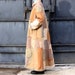 Yellow Patchwork Long Ripped Denim Coat, Art Jeans Robe, Unisex ...